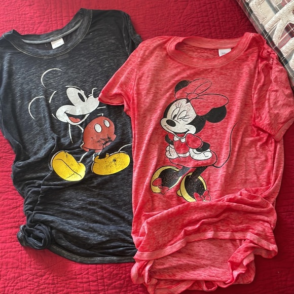 Disney | Tops | Disney Mickey And Minnie Mouse Burned Out Tshirts ...